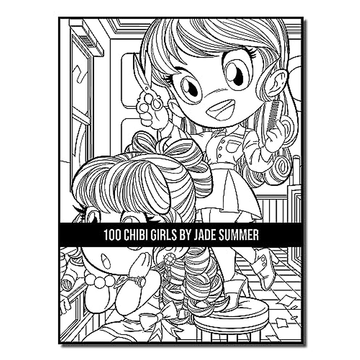 100 Chibi Girls: An Adult Coloring Book Collection with Cute Girls, Fantasy, Horror, Christmas, and More!