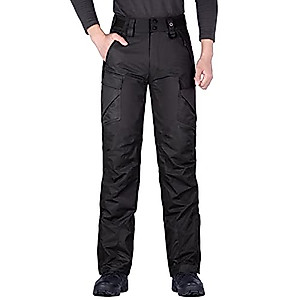 FREE SOLDIER Men's Waterproof Warm Snowboard Insulated Pants Winter Ski Snow Pants Small(30-32)/32L