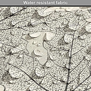 Ambesonne Botany Fabric by The Yard, Detailed Skeleton of Leaves Autumnal Romantic Pattern, Decorative Fabric for Upholstery and Home Accents, 1 Yard, Ivory Taupe Grey