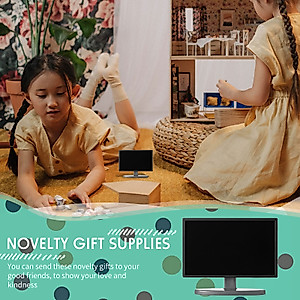 2 Pieces Doll House TV Miniature Dollhouse Accessories Small TV Cabinet Dollhouse Miniature Furniture 1:12 Scale Furniture Decoration Accessories for Kids