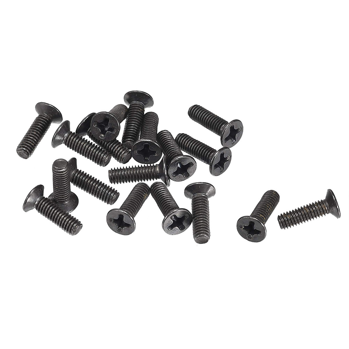 uxcell M3.5 x 12mm Phillips Screw Fastener Black for Laptop PC TV Fan Switch 200pcs