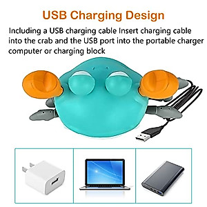 Plnmlls Crawling Crab Baby Toy，Tummy Time Baby Toys with Music and LED Light Will Automatically Avoid Obstacles, Build in Rechargeable Battery for Toddler Interactive Development Toy