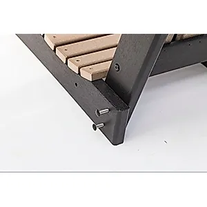 Ecommersify Inc 4FT-Cedar-Poly Lumber Mission Porch Swing Heavy Duty Everlasting PolyTuf HDPE - Made in USA - Amish Crafted
