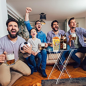 Beeveer 2 Pcs Acrylic Foldable TV Dinner Table Clear Small Folding TV Tray Table Space Saving Acrylic Dining Table for Eating Snack Coffee Bed Desk Side Living Room Kitchen Furniture Easy Assembly