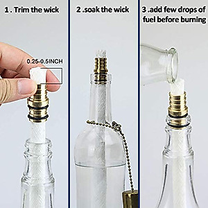 EricX Light Wine Bottle Torch Kit 4 Pack, Includes 4 Long Life Torch Wicks ,Brass Torch Wick Holders And Brass Caps - Just Add Bottle for an Outdoor Wine Bottle Torch