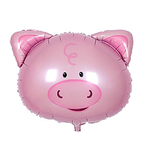Soochat Pig Balloon Pink Pig Head Balloons Aluminium Film Balloon for Birthday Wedding Party Decorations 10 Pcs