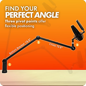 Movo ASM-7 Desktop Mic Boom Arm Stand - Desk Mic Stand with Desktop Clamp - Adjustable Microphone Arm Desk Mount - Compatible with Shure SM7B/MV7, Blue Yeti, HyperX Quadcast, Rode PodMic, and More