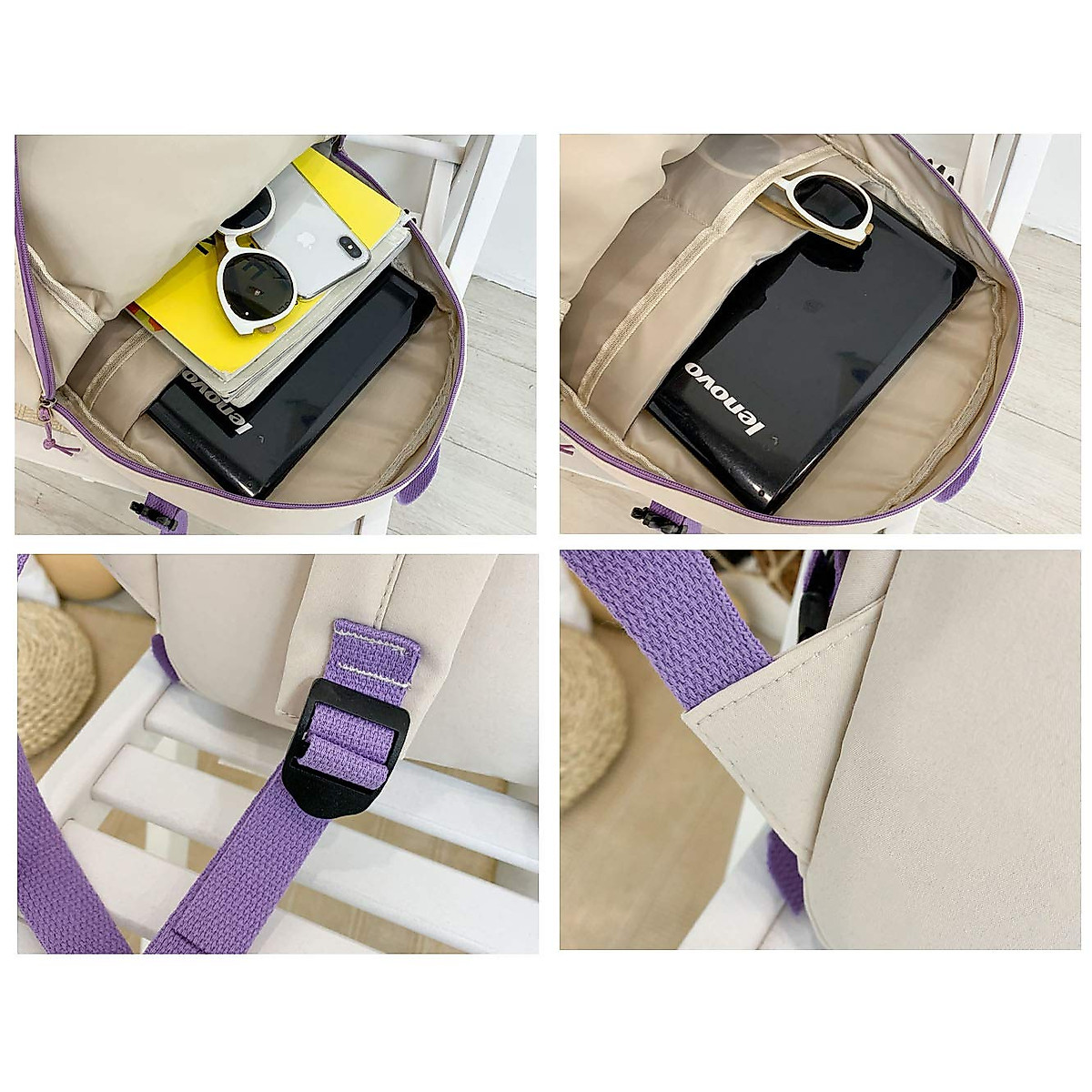 Laptop Backpack for Girls Women Ladies Backpack Bag Bookbag Set with plush toy for Teen Girl (Black)