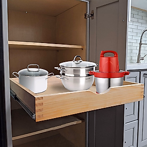 Pull Out Cabinet Organizer Pull Out Drawers for Kitchen Cabinets Wood Cabinet Slide Out Shelves Storage Slide Out Shelf Pantry Drawers, 14”W x 21”D, Requires At Least 15.5” Cabinet Opening, Finished