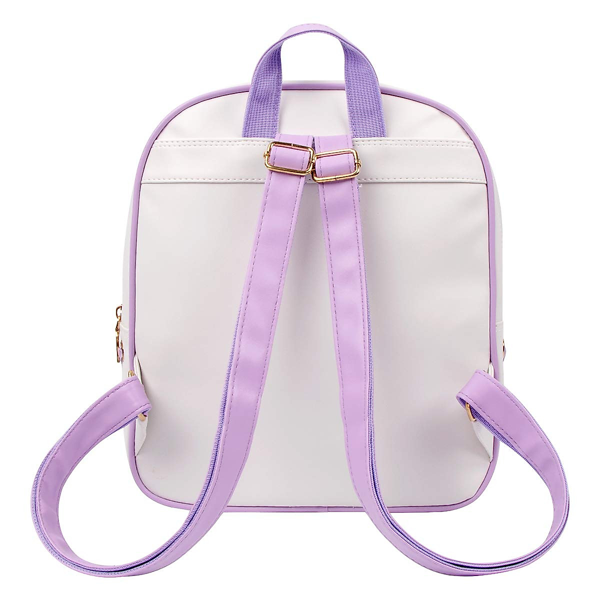 PG6 FF1 Candy Leather Bow Backpack Clear Beach Girls Bag Ita Bag, Purple, One Size