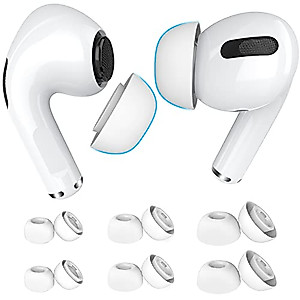 AhaStyle AirPods Pro 2 Replacement Ear Tips with Noise Reduction Hole【Fit in The Charging Case】 6 Pairs Compatible with Apple AirPods Pro 2019 & AirPods Pro 2 2022