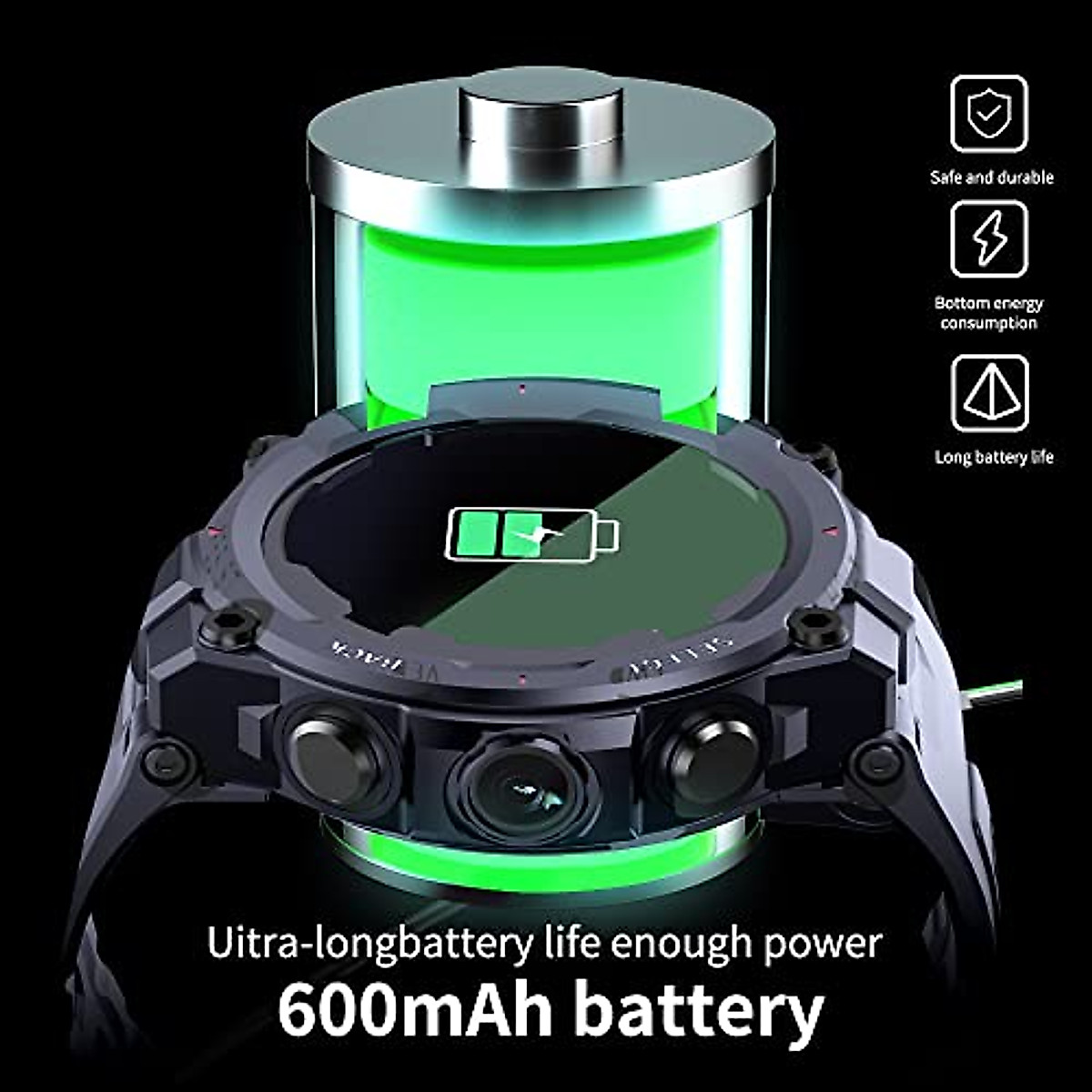 JZ&TS LOKMAT Sky Smart Watch SOS Emergency Calls Fitness Tracker Waterproof Sports Smartwatches Bluetooth Watch Men Women for iOS Android (White)