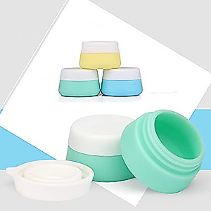 3 Pcs 20ml Silicone Cream Jars,Travel Containers Sets Refillable Empty Makeup Pots Container Vials for Cosmetic Lotion Face Body Hand Lip Cream