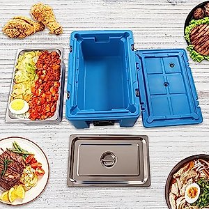 32Qt Hot Box Insulated Food Pan Carrier,with Insulated Soup Carrier Food Warmer and Stainless Steel Pan for Canteens, Restaurants,Camping(32Qt)