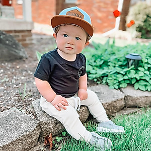 Knuckleheads Little Threads Toddler Boy Outfit/Snap Back/Baseball Hat - Baby Bubba Trucker Cap - Infant Newborn Youth Flat Brim Patch Sun Hat (M 2-5 Years, Bubba Blue)