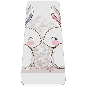 Rabbit Bunny Yoga Mat Thick Non Slip Yoga Mats for Women&Girls Exercise Mat Soft Pilates Mats