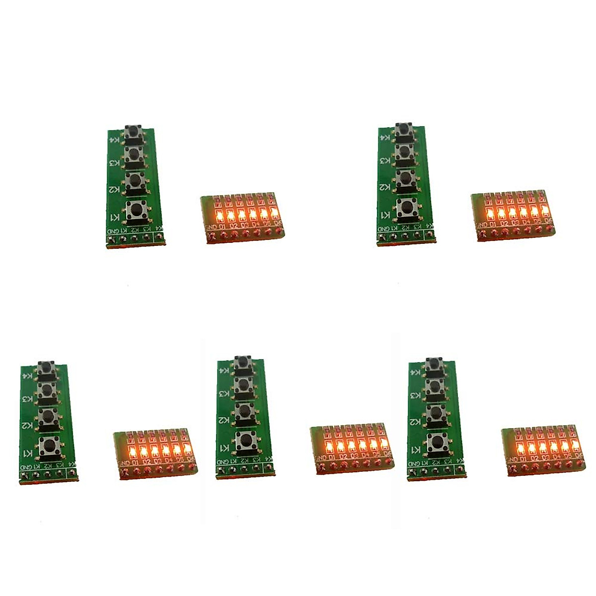 Eletechsup Electronic Starter Hobby Kit Button Key Module & LED Board (5)