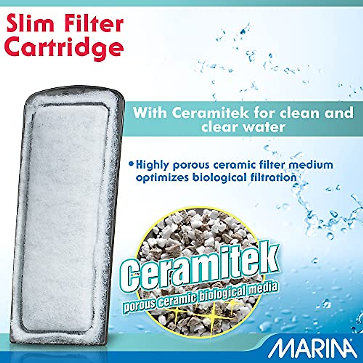 Marina Slim Filter Carbon Plus Ceramic Cartridge, (3 Pack) , 3 Cartridges each
