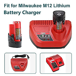 Dosctt 2 Packs 3.0Ah 12V 48-11-2430 Replacement Battery Compatible with Milwaukee M12 Battery Lithium 48-11-2420 48-11-2425 48-11-2401 48-11-2412 48-11-2440 48-11-2460