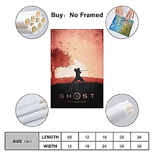 XINYUELONG Samurai Ghost of Tsushima Poster Canvas Wall Art Painting Posters Decoration Room Decor Unframe 12x18inch(30x45cm)