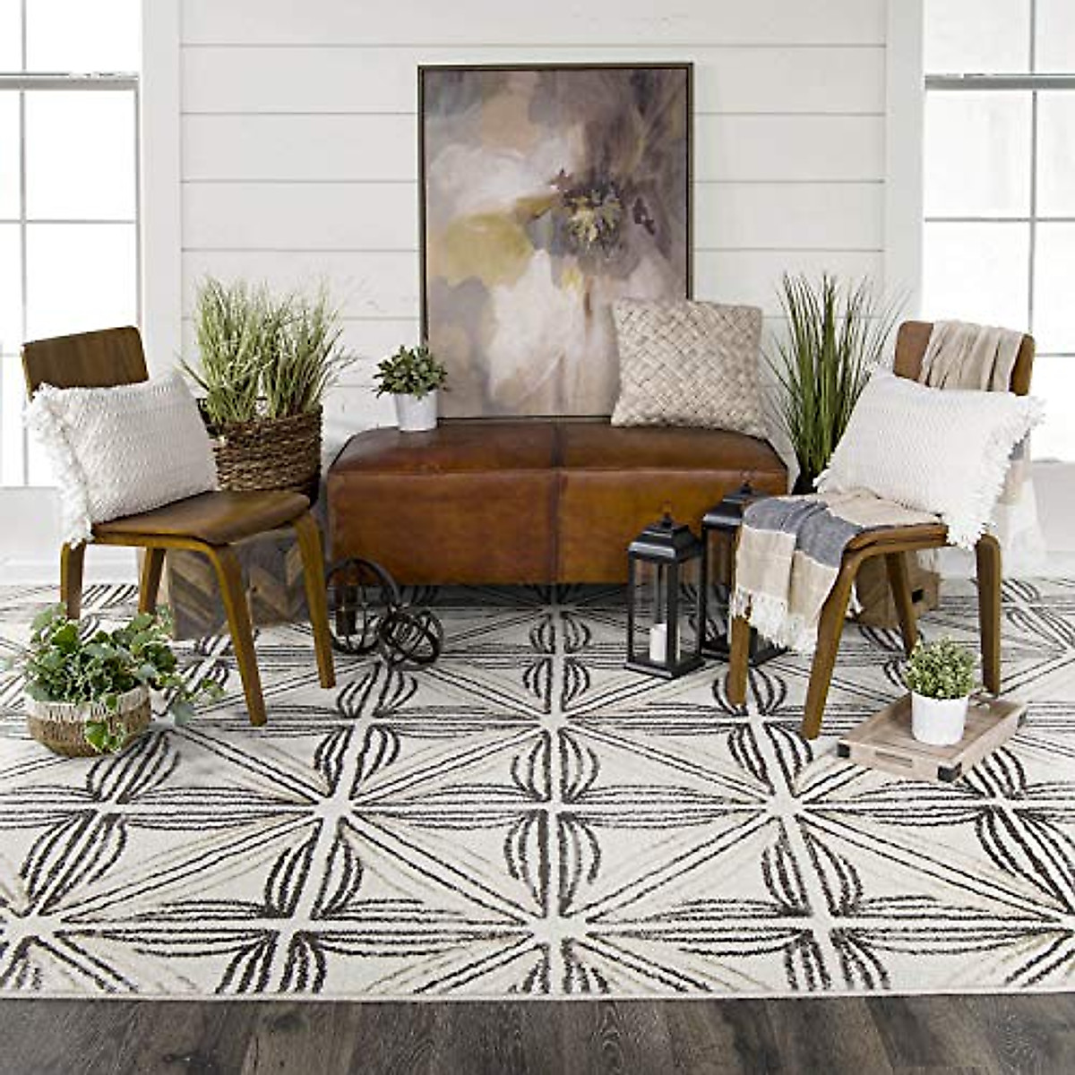 My Texas House Illussions Agave Natural Gray Indoor Area Rug, 7'10" x 10'10"
