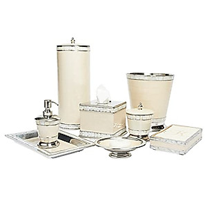 Julia Knight Classic 5.5" Covered Canister Snow Bath Collection, One Size