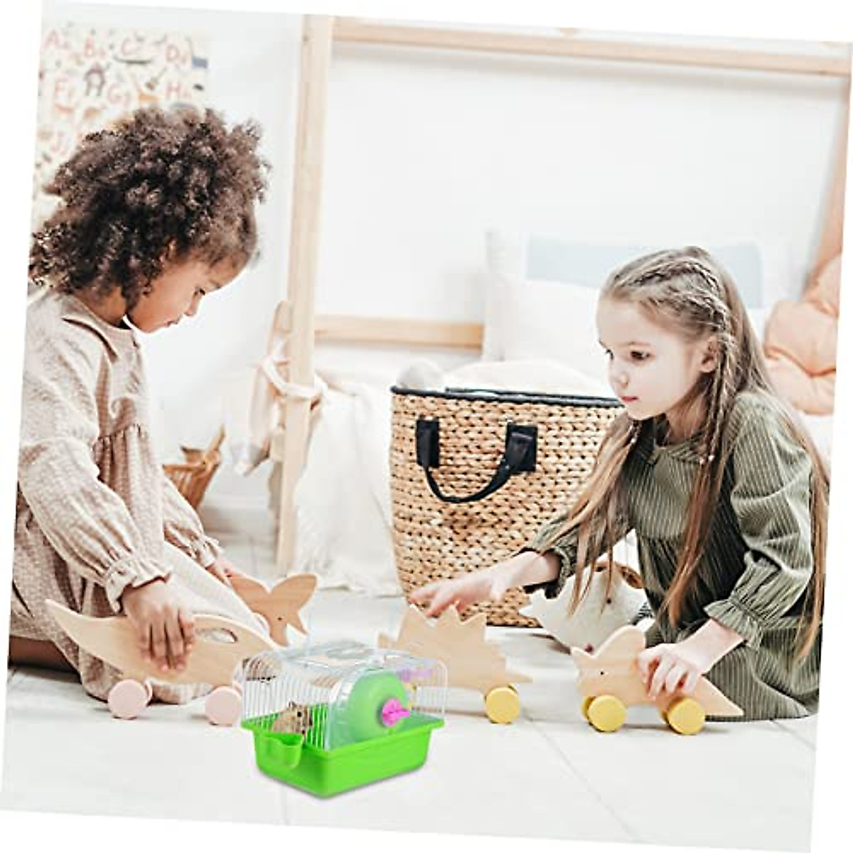 Hamsters Hamster Portable Cage Hamster Cage Toy Hamster Chinchilla Cage Pet House Hamster Bed Chinchilla House Pet Supplies Small Pet Panel Plastic Green Cage Pet Carrying Box