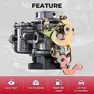 ALAVENTE Carburetor For Ford 1957 1960 1962 144 170 200 223 6-Cyl 4-Cyl 1 Barrel Replace 1904 holley Manual Choke…