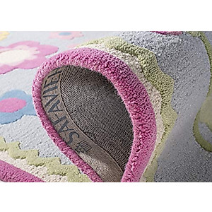 SAFAVIEH Kids Collection 8' x 10' Blue/Multi SFK311A Handmade Floral Wool Area Rug