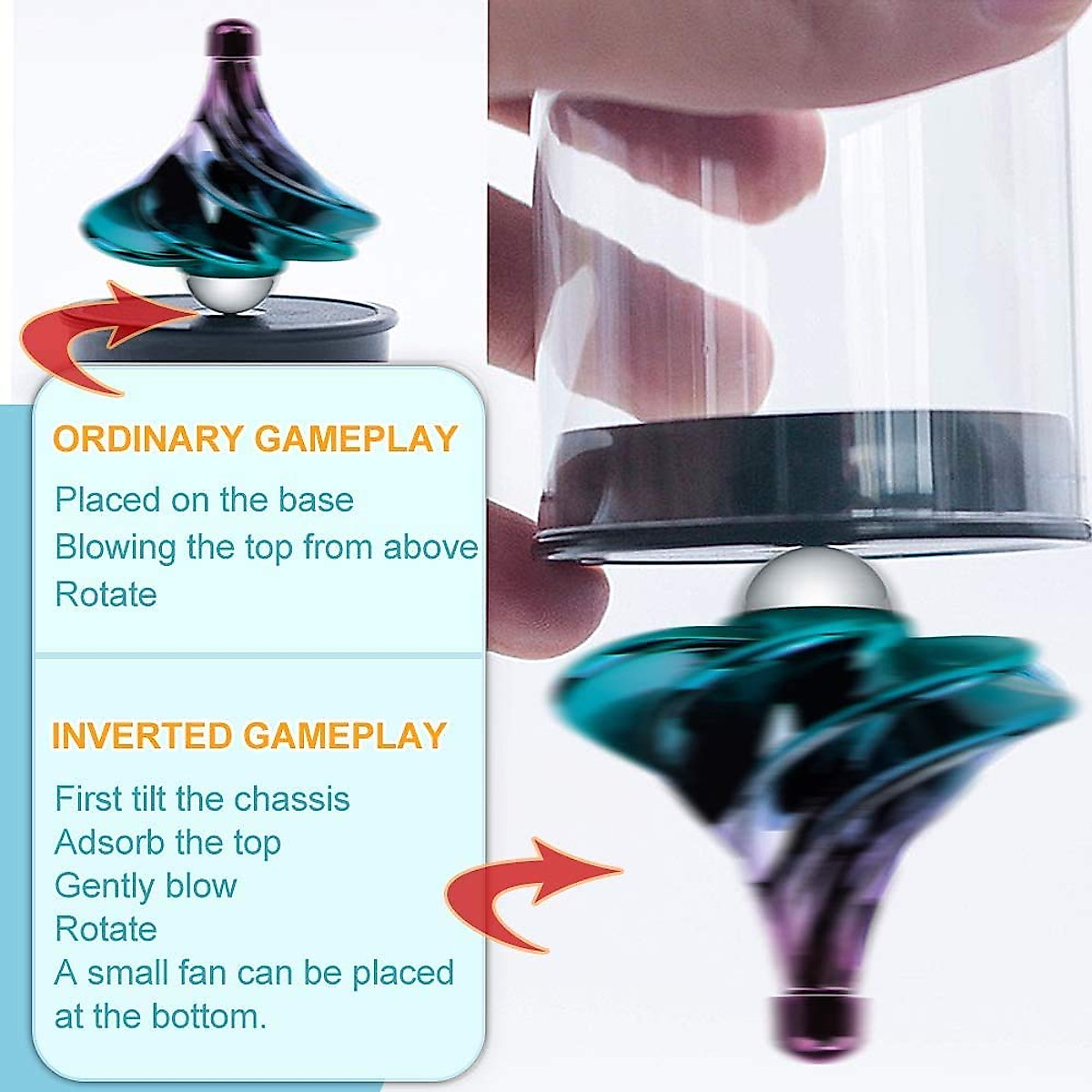 Spinning Top, Wind Gyro, Wind Blow Turn Gyro Desktop Decompression Toys, Airflow Spinning Gyro, Desktop Gyro, Stress Relief Toy, Valentine's Day Present