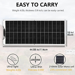 XINPUGUANG 100W Flexible Solar Panels 400w 12V Solar System Kit Monocrystalline Cell Module 40A Controller for Off Grid Solar Battery Charge for RV Boat Trailer Cabin(400W)