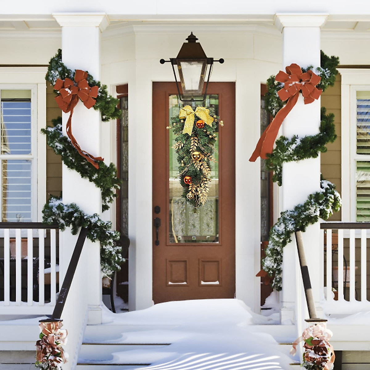 Christmas Decorations Merry Christmas Wreath Decor Hanging Garland Winter Holiday Xmas Home Deco