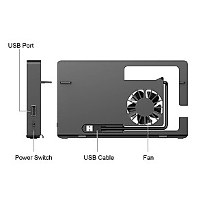 ElecGear Cooling Fan for Switch Dock HAC-007, External Turbo Cooler for Nintendo Switch Original Docking Station, Snap-on Design, USB Powered, Integrated Cable - |Not for OLED and Lite|