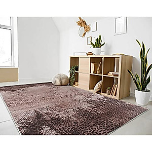 Vernal Machine Washable Anti Slip Area Rug Pet Friendly High Traffic Non-Shedding Rugs, Dustan Style Eco Friendly Carpets 6 X 9 (180x274cm), Beige