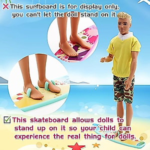 EuTengHao 25Pcs Doll Clothes and Accessories for 12 Inch Boy Dolls Includes 16 Different Wear Clothes Shirt Jeans Pants Shoes for 12'' Boyfriend Doll with Dog,2 Tennis Racket,Violin and Surfboard