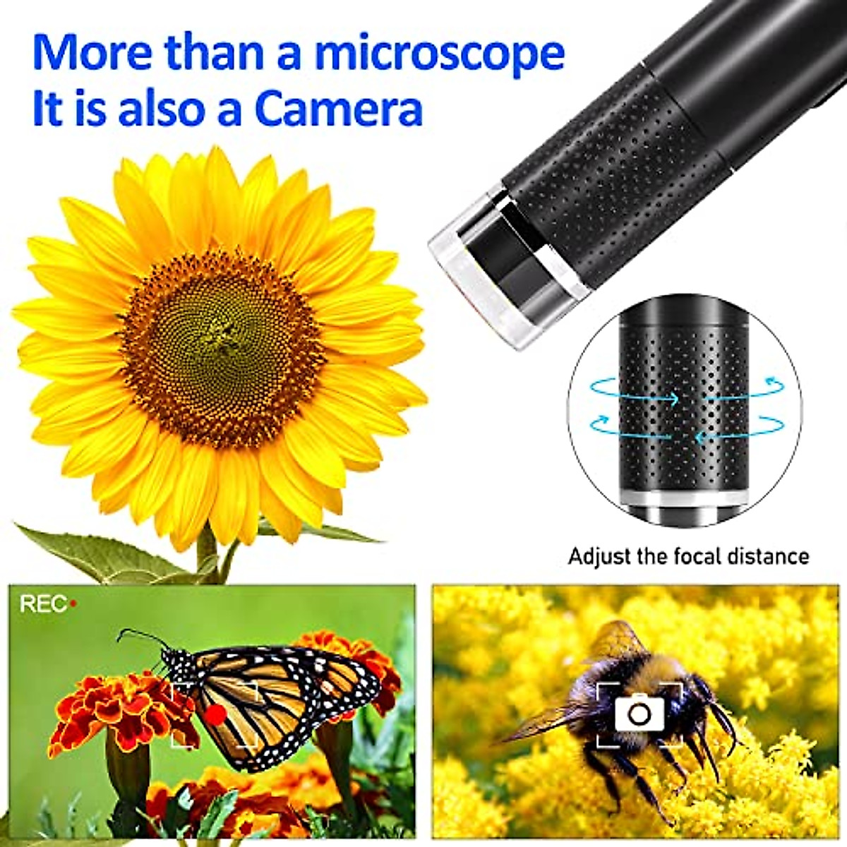 Wireless Digital Microscope, SKYBASIC 50X-1000X Magnification WiFi USB HD Portable Handheld Pocket Microscopes Camera with 8 Adjustable LED Compatible with iPhone iPad Android Windows Mac Computer