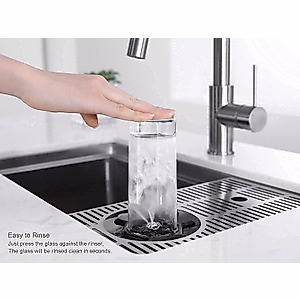 AguaStella AS1514XSS Stainless Steel Bar Sink with Glass Riner and AS59BN Brushed Nickel Pull Down Bar Faucet Combination