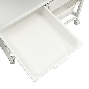 SNKOURIN Kitchen Island Cart on Wheels, Rolling Kitchen Cart with Wine Rack and Storage Drawer, Coffee Station Small Kitchen Cart for Kitchen, Dining Living Room, White