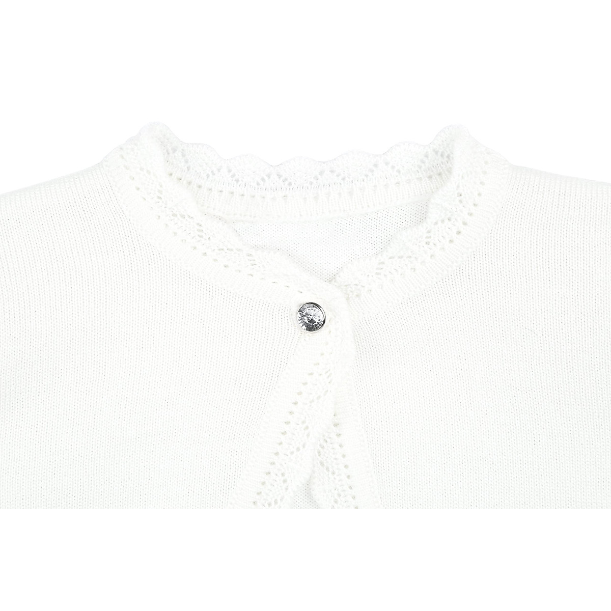 Lilax Little Girls' Knit Long Sleeve Button Closure Bolero Cardigan Shrug 3T Cream