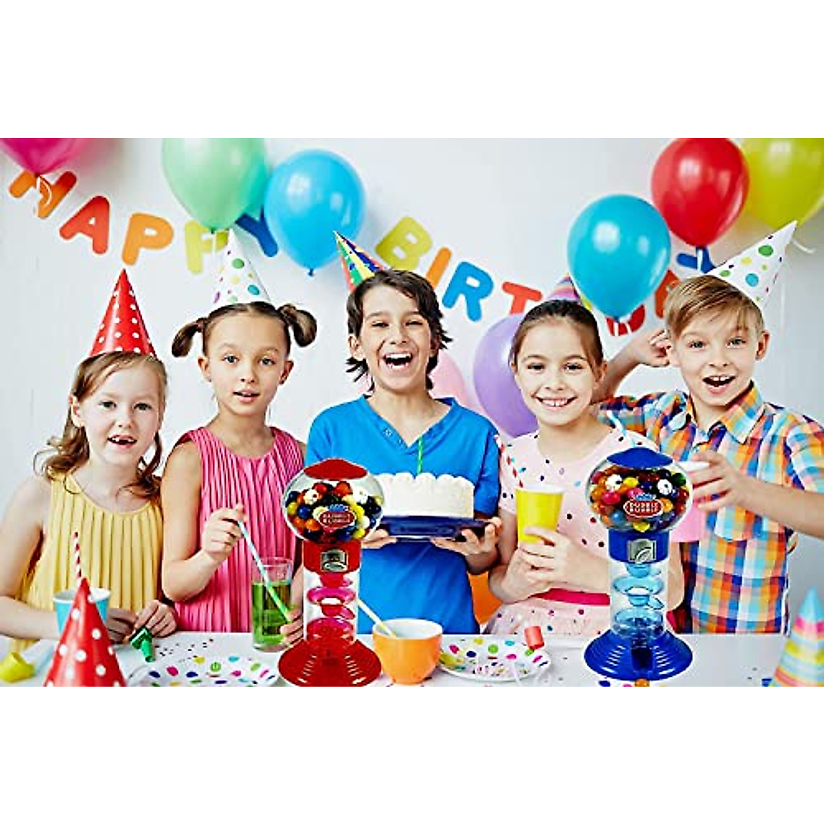 PlayO 10.5" Gumball Machine for Kids, Spiral Style Candy Dispenser for Gifts, Parties or Events - Bubblegum Machine w/Gumb Balls Included