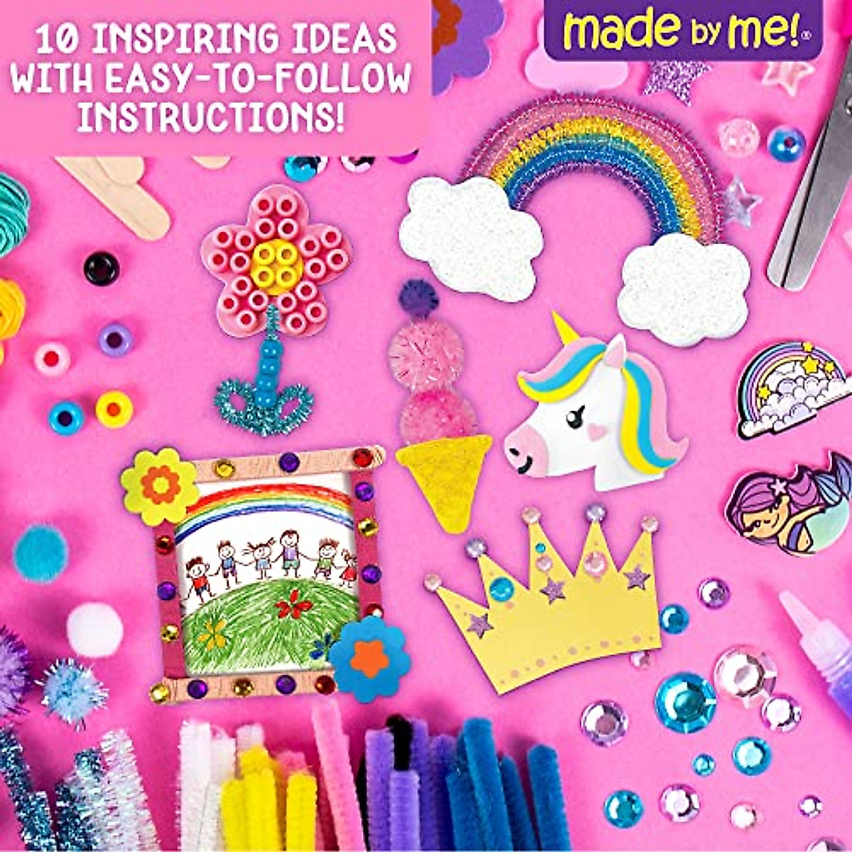 Made By Me Ultimate Craft Box, Unicorn Craft Kit, 1000 Piece Set, Reusable Storage Case, Preschool Arts & Crafts Projects, Great for Group Projects, Craft Box for Kids