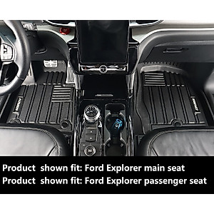 Antsvnn Floor Mats 3 Row & Cargo Liner for 2024 2023 2022 2021 2020 Ford Explorer All-Weather Guard Fits 7 Passenger Models