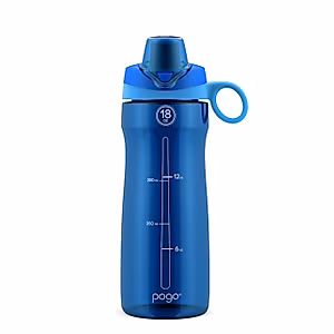 Pogo BPA-Free Tritan Plastic Water Bottle with Chug Lid, 18 Oz, Blue