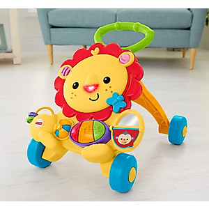 Fisher-Price Baby & Toddler Toy Musical Lion Walker Push Along with Lights Sounds & Developmental Activities for Ages 6+ Months