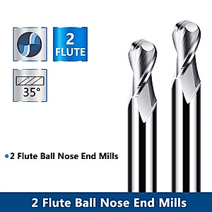 VIEUE Drill Bits 2-Flute Ball End Mills Carbide Tools CNC Mills Thread Drills Metal Engraving Drills Helical Mills (Cutting Edge Length : 4x17x45)