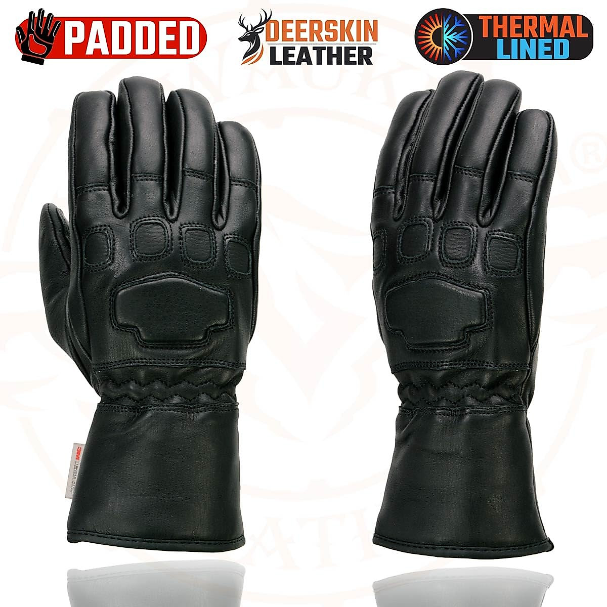 Milwaukee Leather Men's USA Deerskin Gauntlet Motorcycle Hand Gloves - 4X-Large