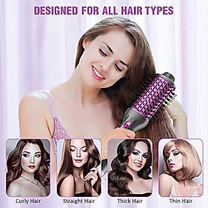 APOKE Brush Hair Dryer, Professional 1200W Ceramic Tourmaline Ionic Hot Air Styling Brush, One Step Hair Dryer & Styler Volumizer, Blow Dryer Curling Brush, Blowout Brush for Drying Curling Combing