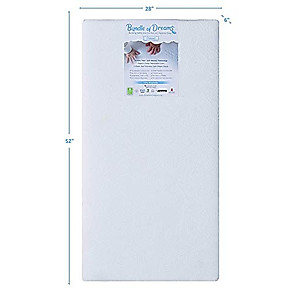 Bundle of Dreams Classic 2-Stage Crib & Toddler Bed Mattress, 100% Breathable, Organic Cotton Cover, Edge Support, Hypoallergenic, Eco-Friendly