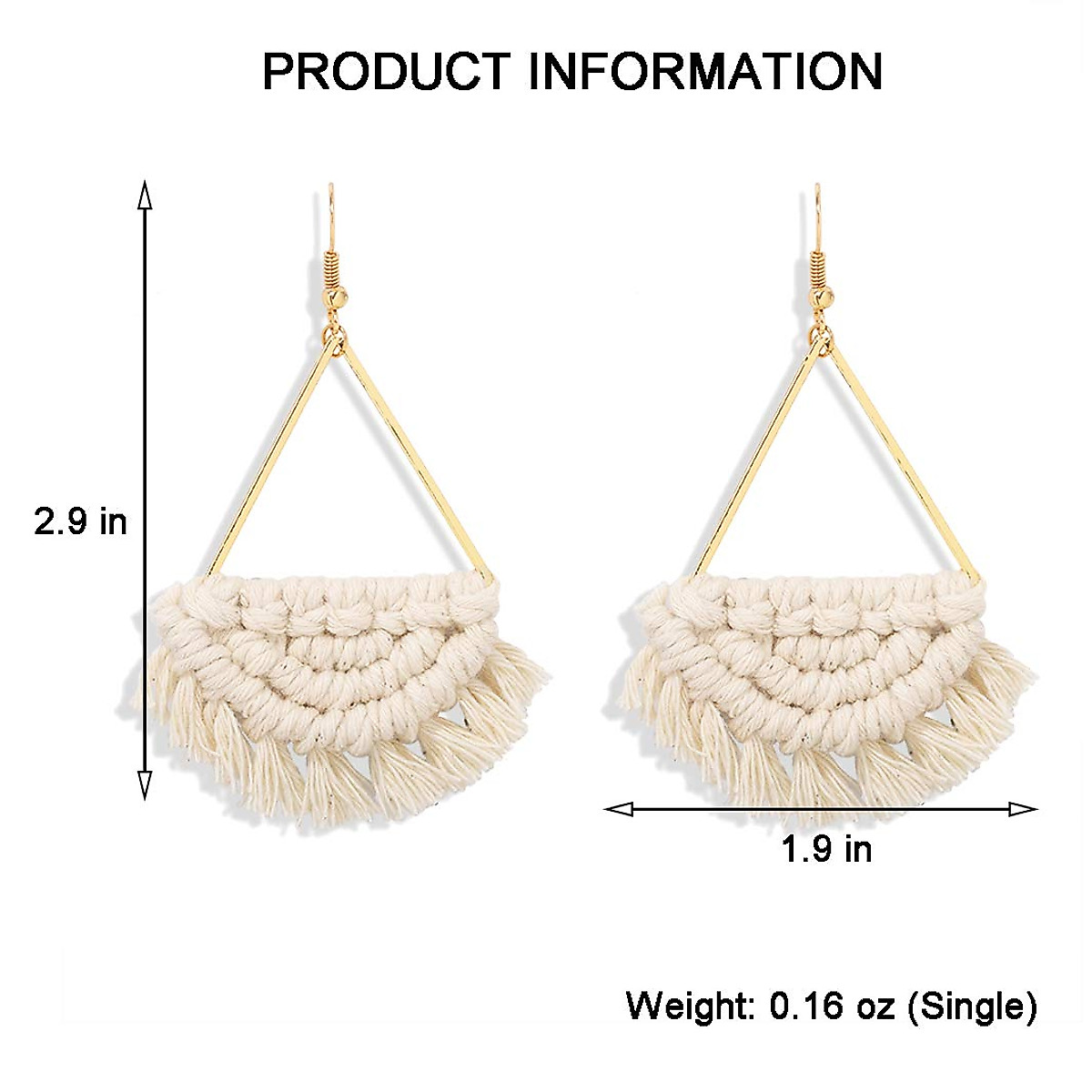 Bohemian Handmade Fringe Tassel Dangle Drop Statement Earrings for Women (Green)