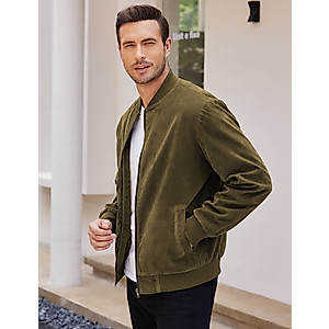 COOFANDY Mens Varsity Bomber Jacket Casual Lightweight Jackets Vintage Suede Coat